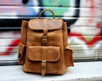 Leather backpack | Etsy