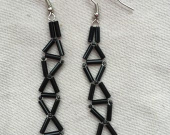 Bugle bead earrings | Etsy
