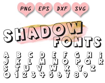 Shadow font | Etsy