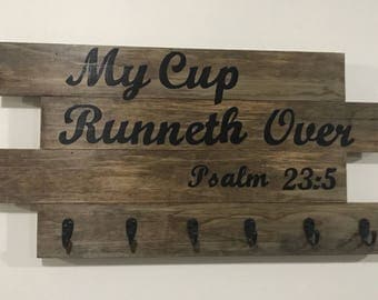 Wooden cup holder | Etsy