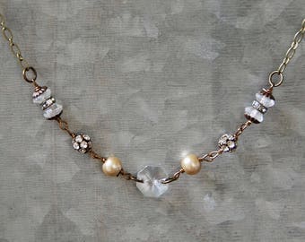 Rhinestone necklace | Etsy