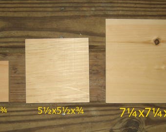 10 Thick Square Wood Cutouts 2x2 Inch Square 1/4 Thick