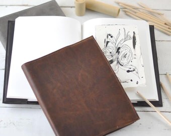 Leather sketchbook | Etsy