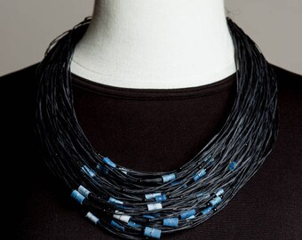 Fiber necklace | Etsy