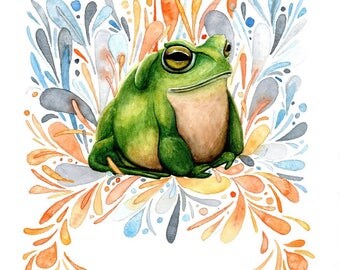 Toad watercolor | Etsy