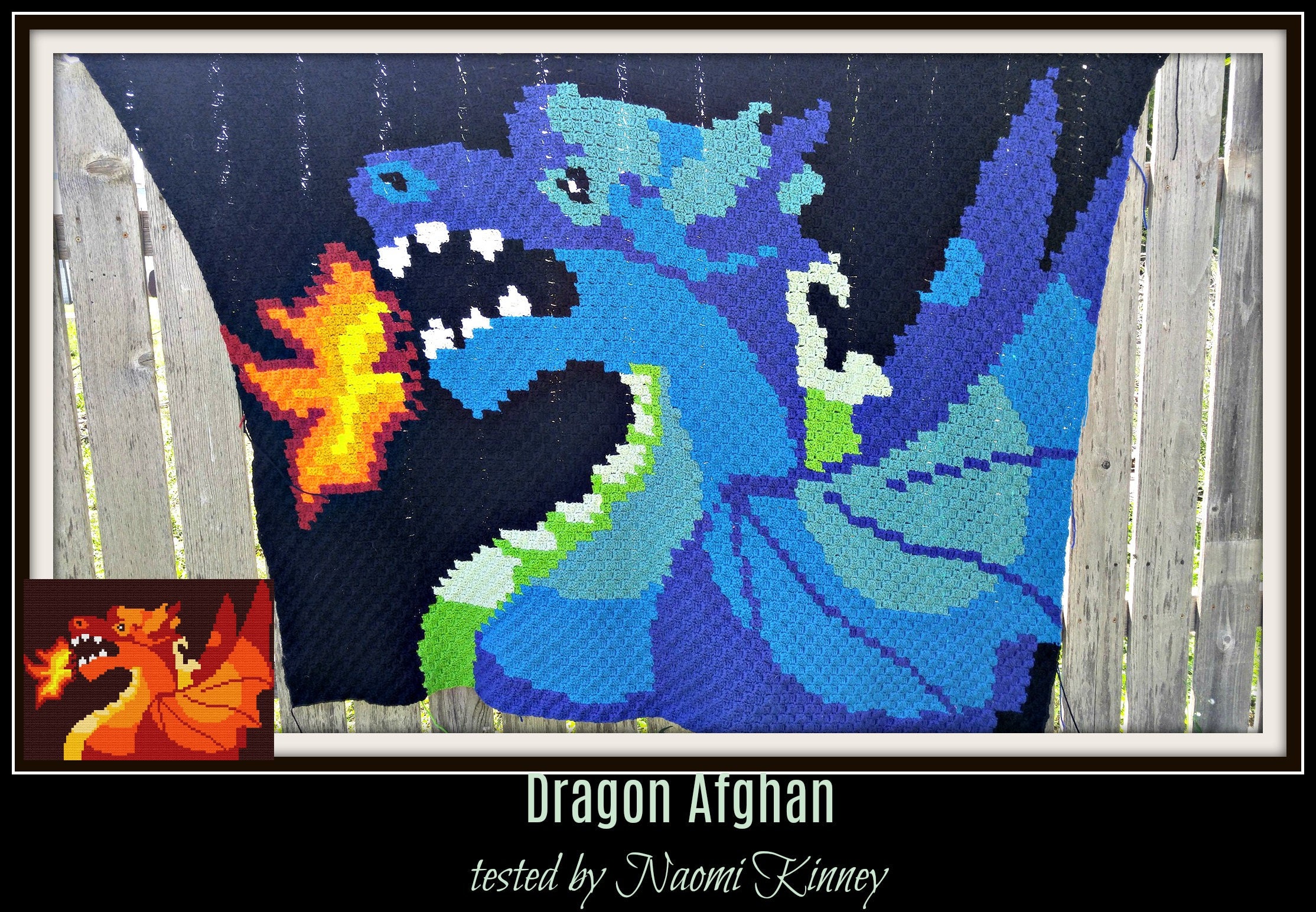 Dragon Afghan, C2C Crochet, Graph, & Written Word Chart