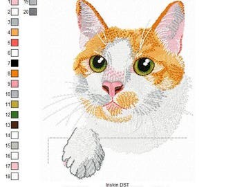 Cat embroidery | Etsy