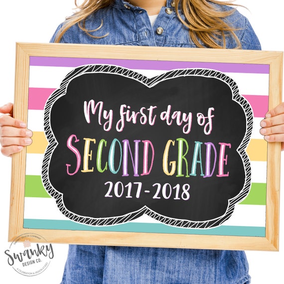 2nd Grade School Sign Printable First Day of School Sign