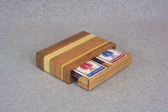 Playing Card Storage Box 2 Decks of Cards Drawer Slides
