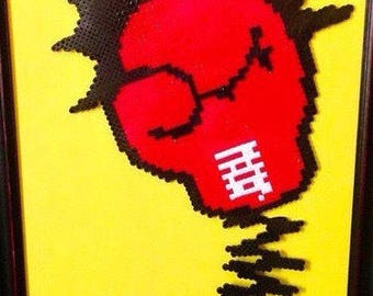 Seattle Seahawks perler bead art. Finished