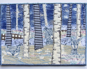 Winter scene fabric | Etsy