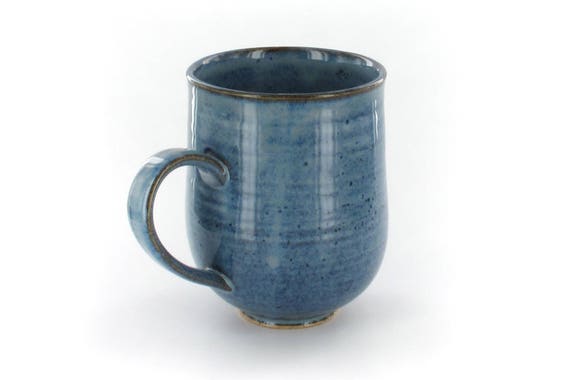 Blue Ceramic Coffee Mug Pottery Stoneware Mugs Hand Thrown
