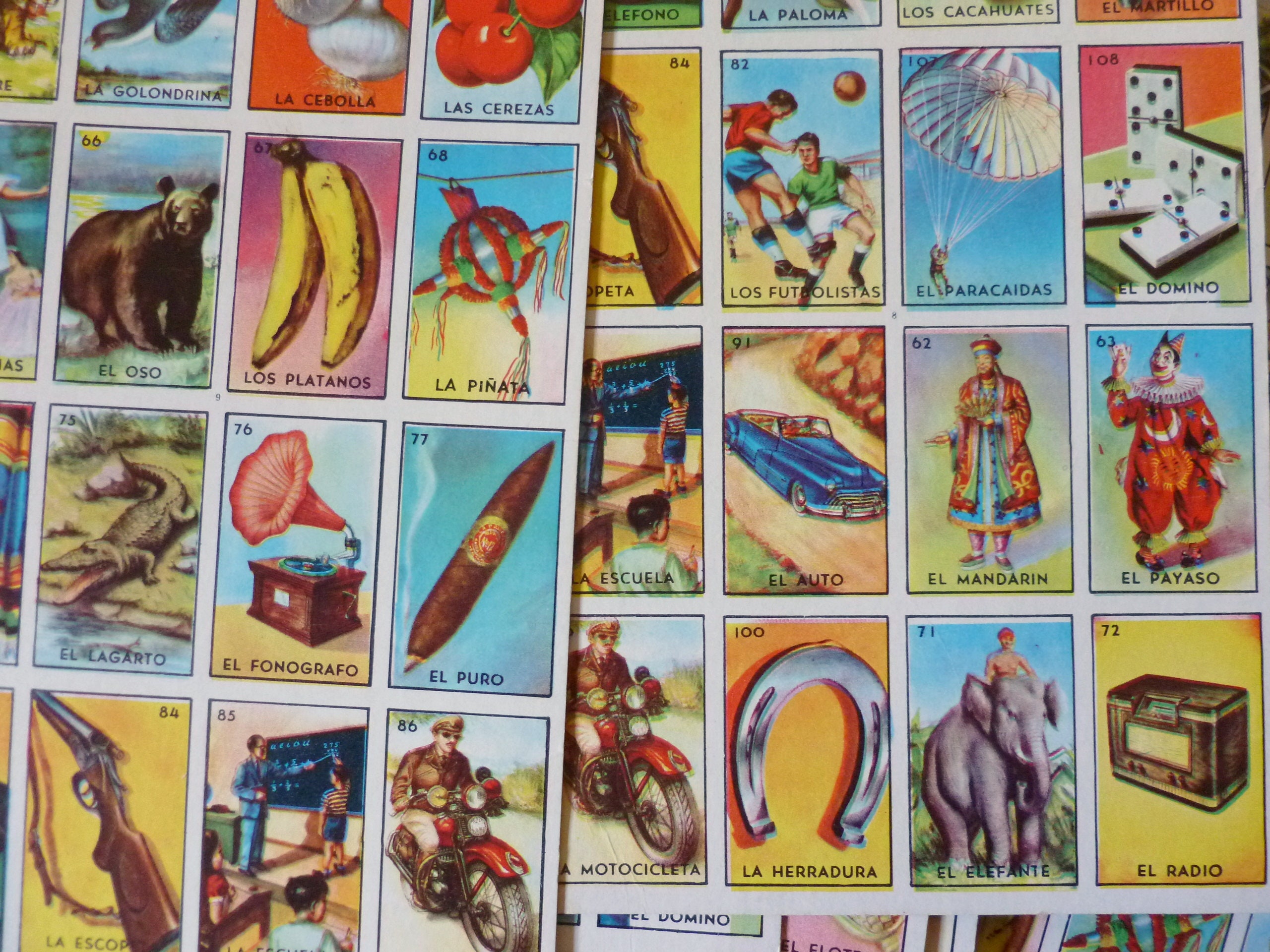 Vintage Loteria Cards / Mexican Bingo / La Loteria Game Boards