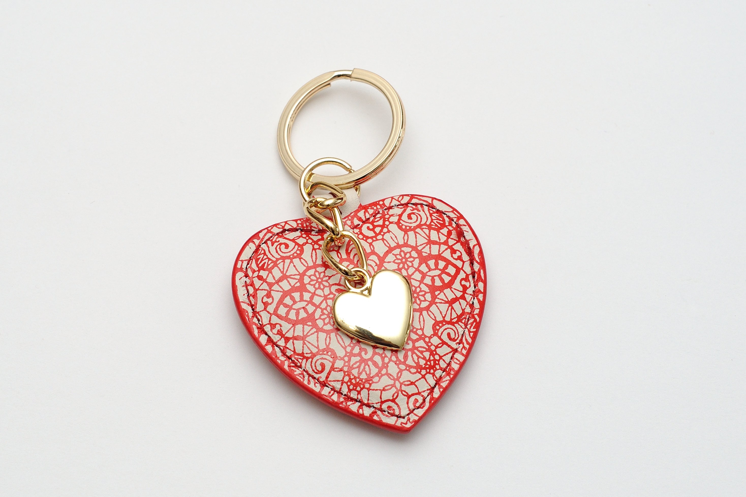 Womens keychain Womens key chain Heart Keyring Heart Leather