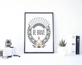 Be brave wall art | Etsy