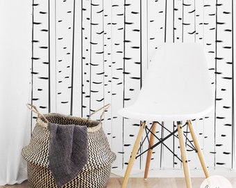 Birch tree wallpaper | Etsy