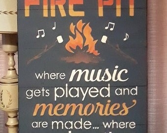Fire pit sign | Etsy
