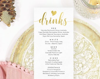 Wedding drink menu | Etsy