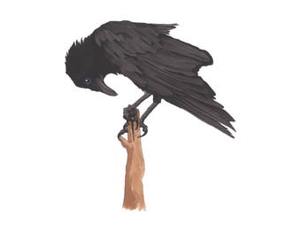 Crow painting | Etsy