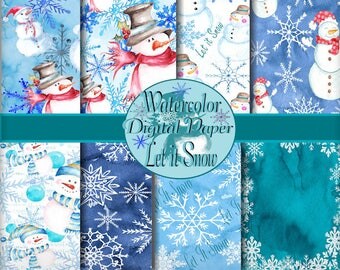 Snowman watercolor | Etsy