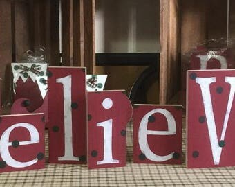 Believe blocks | Etsy