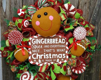 Gingerbread wreath | Etsy