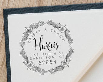 Laurel wreath stamp | Etsy