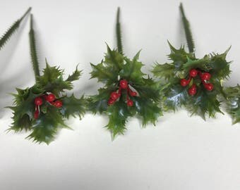 Plastic holly | Etsy