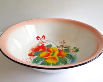 Large enamel bowl | Etsy