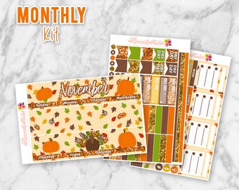 November Monthly Planner Sticker Printable Download Journal