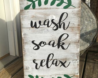 Rustic bathroom sign | Etsy