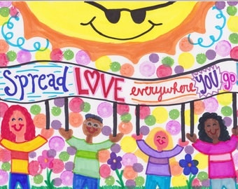 Spread Joy Spread love Spread Peace Repurposed vintage hand