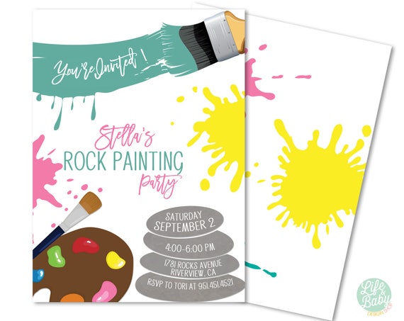 Rock Painting Invitation Rock Painting Party Invitation