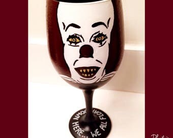 Clown wine glass | Etsy