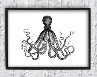 Octopus print | Etsy