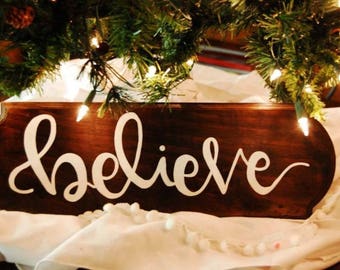Believe cursive | Etsy