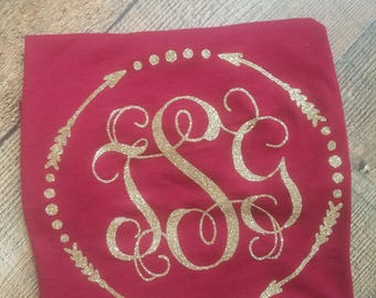 Vinyl monogram shirt | Etsy