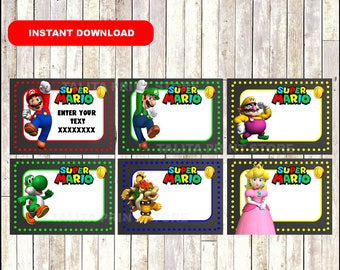 Mario name tag | Etsy