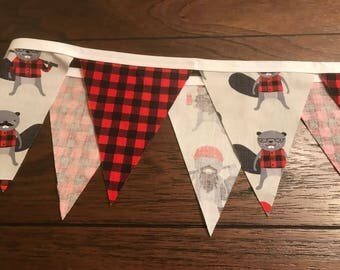 Instant Download Buffalo Plaid Baby Shower Banner Black Red