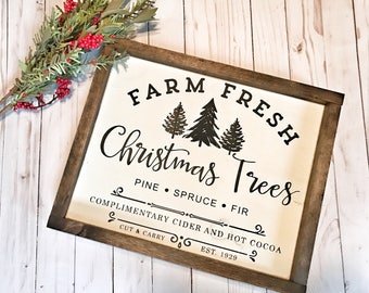 Christmas tree sign | Etsy