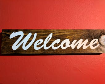 Wooden welcome sign | Etsy