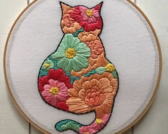 Cat embroidery | Etsy