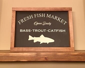 Fresh fish sign | Etsy