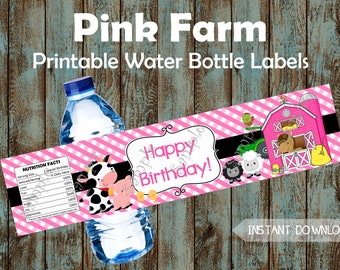 Farm water bottle labels printable Farm Bottle labels Farm
