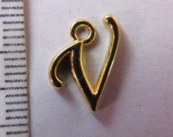 14k gold necklace. Initial pendant. Letter charm necklace.