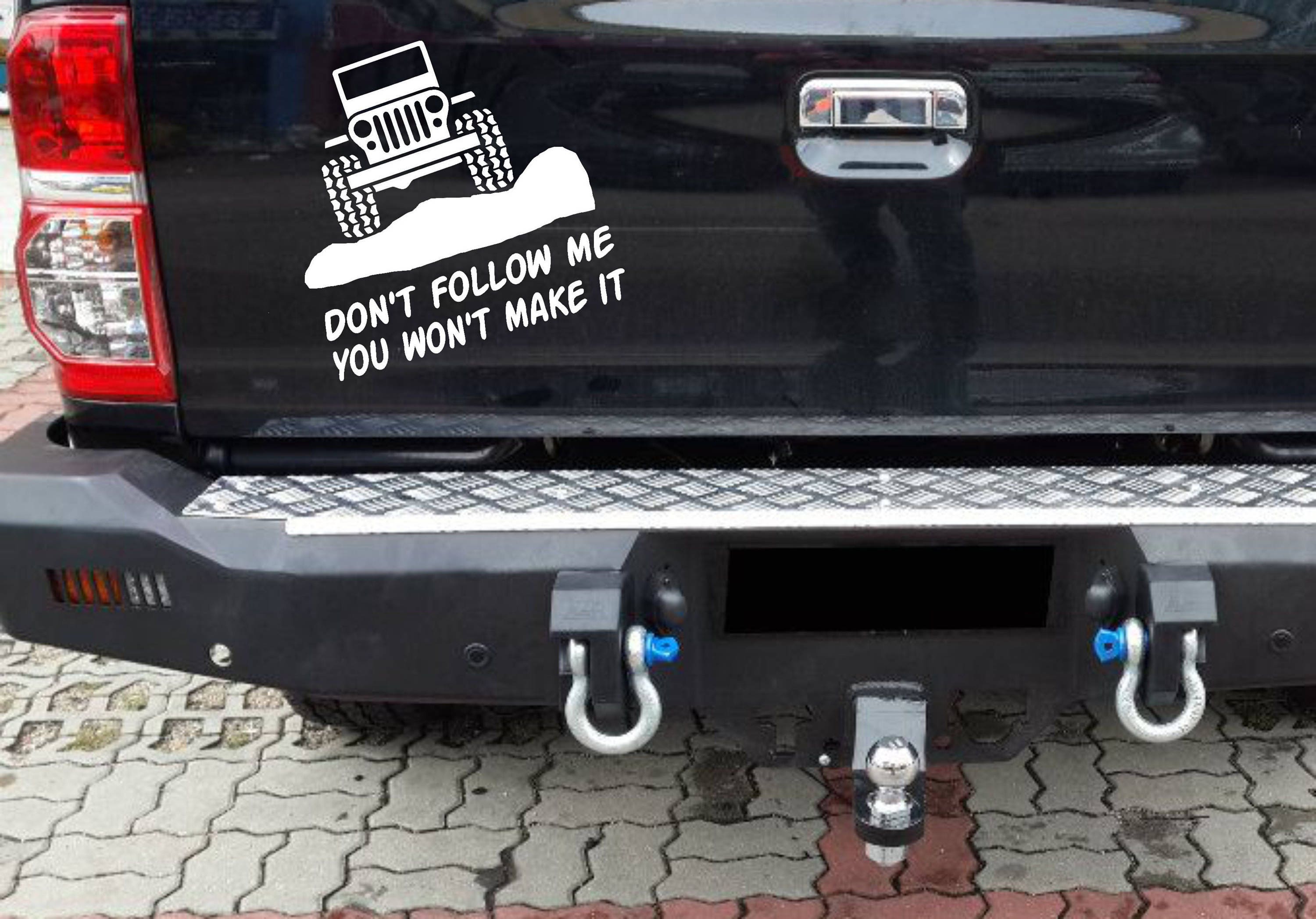 Funny 4x4 Tailgate Sticker Don't Follow Me Jeep Decal