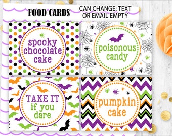 Halloween tent cards | Etsy