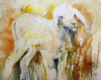 Lamb painting | Etsy