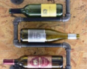 Black pipe wine rack | Etsy