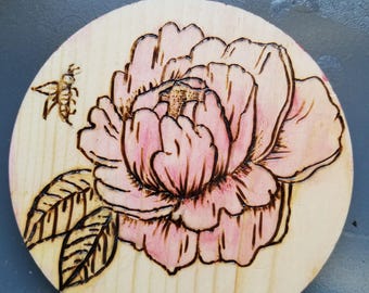 Flower wood burning | Etsy
